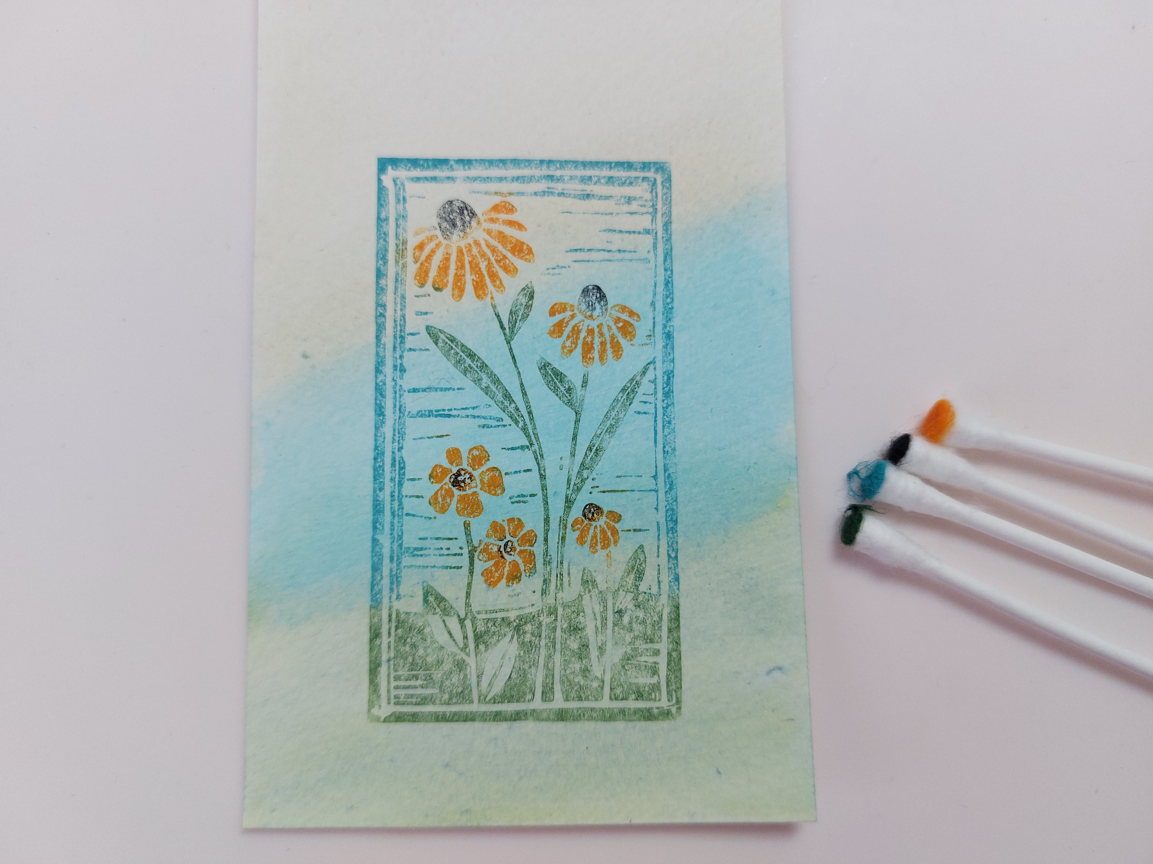 bijou daisy linocut – Deborah's Crafty Blog