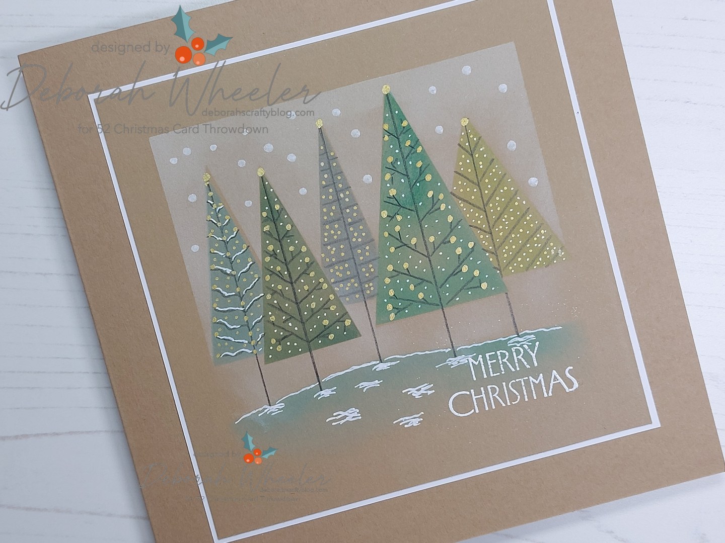 Triangle trees for 52 Christmas Card Throwdown – Deborah's Crafty Blog